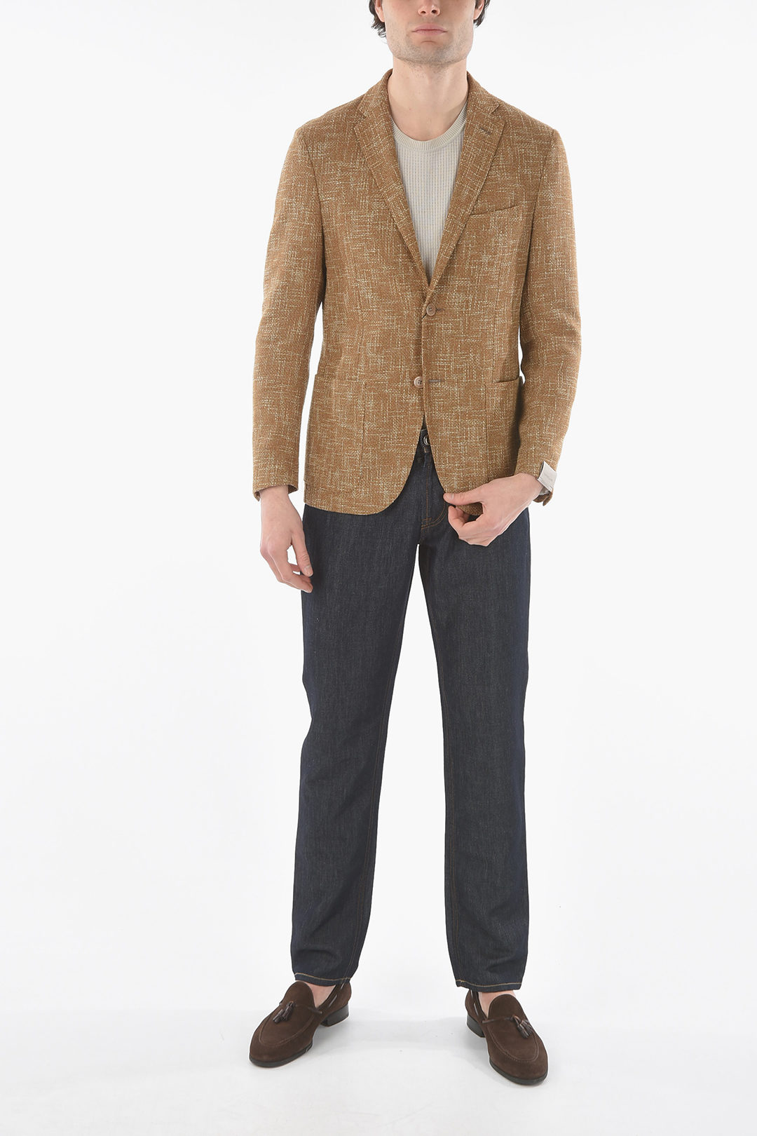 Corneliani side vents notch lapel GATE 2-button blazer men - Glamood Outlet