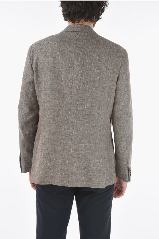 Corneliani side vents notch lapel patch pocket GATE 2-button blazer men ...