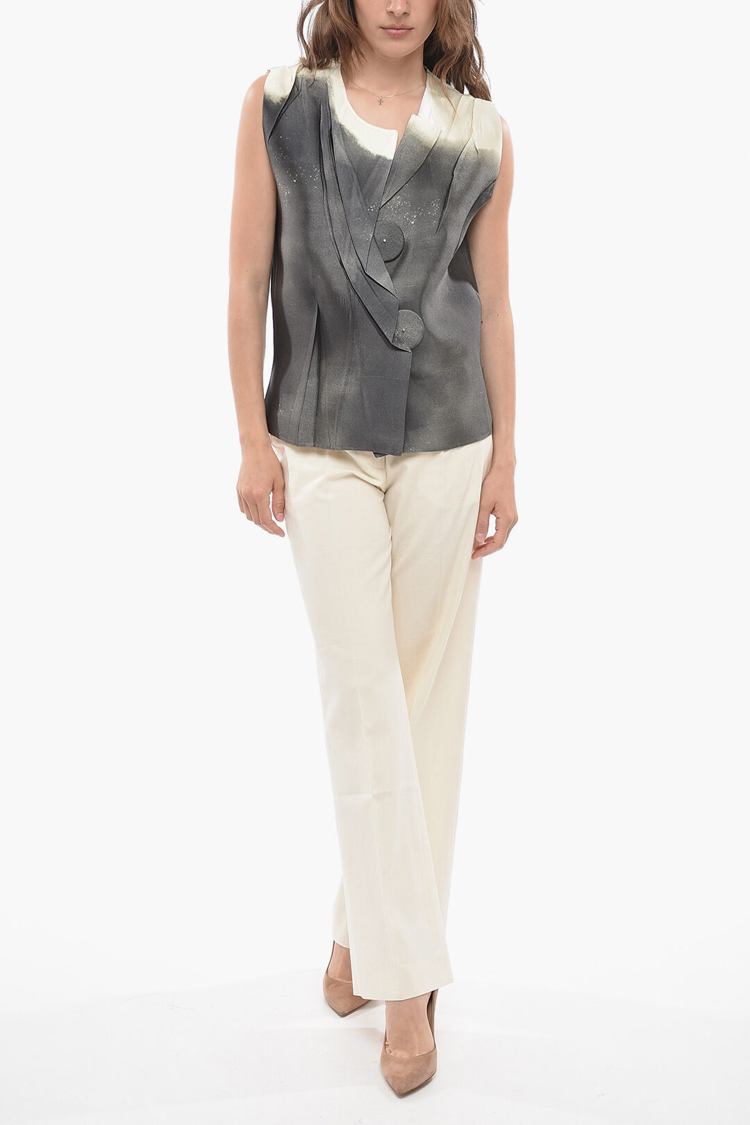 Prada Silk Blend Top with Maxi Snap Buttons women - Glamood Outlet