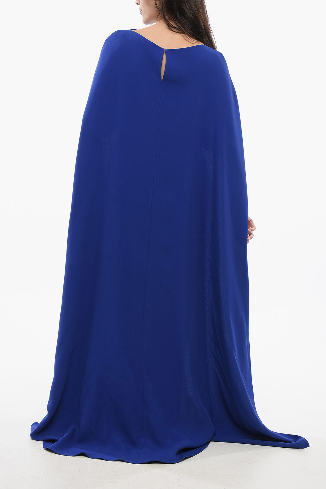 Valentino Silk Boat Neckline Dress with Cape Design women - Glamood Outlet