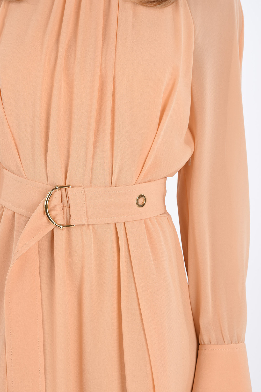 Chloe Silk Drawstring Dress with Matched Belt women - Glamood Outlet