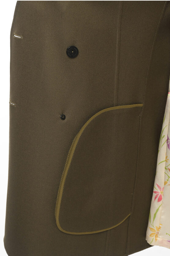 Mila Schön Silk Unlined Double-breasted Blazer without Collar women ...