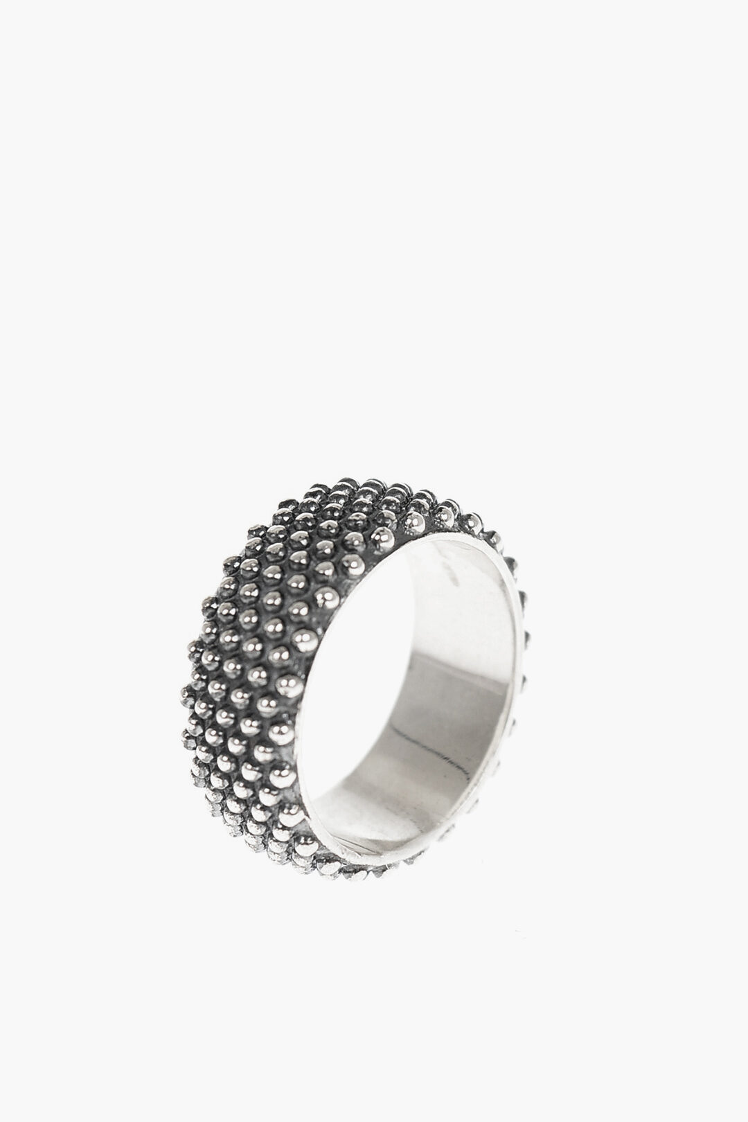 NOVE25 Silver Dotted Band Ring unisex men women - Glamood Outlet