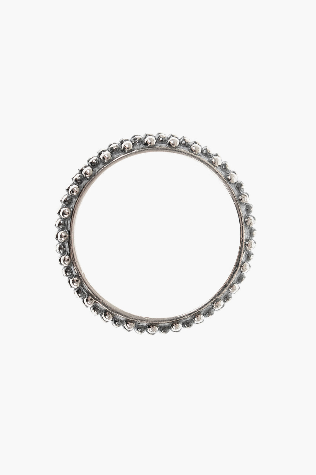 NOVE25 Silver Dotted Band Ring unisex men women - Glamood Outlet