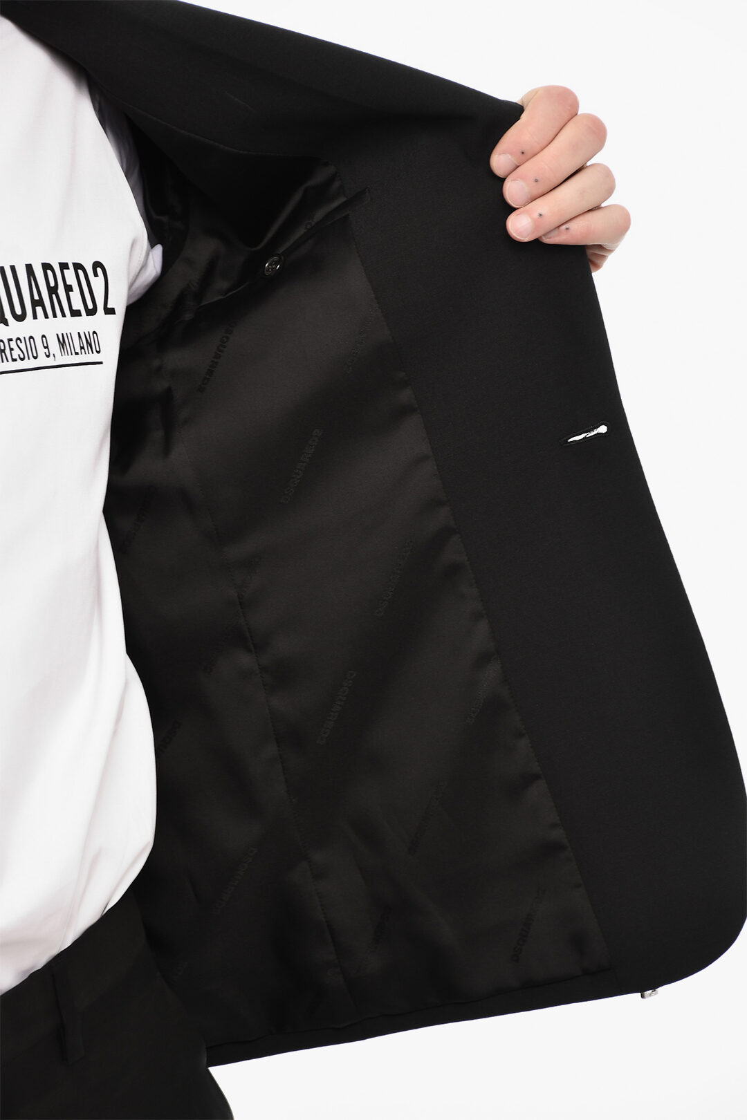 Dsquared2 Single Breasted Blazer With Peak Lapel And Zip Detail men ...