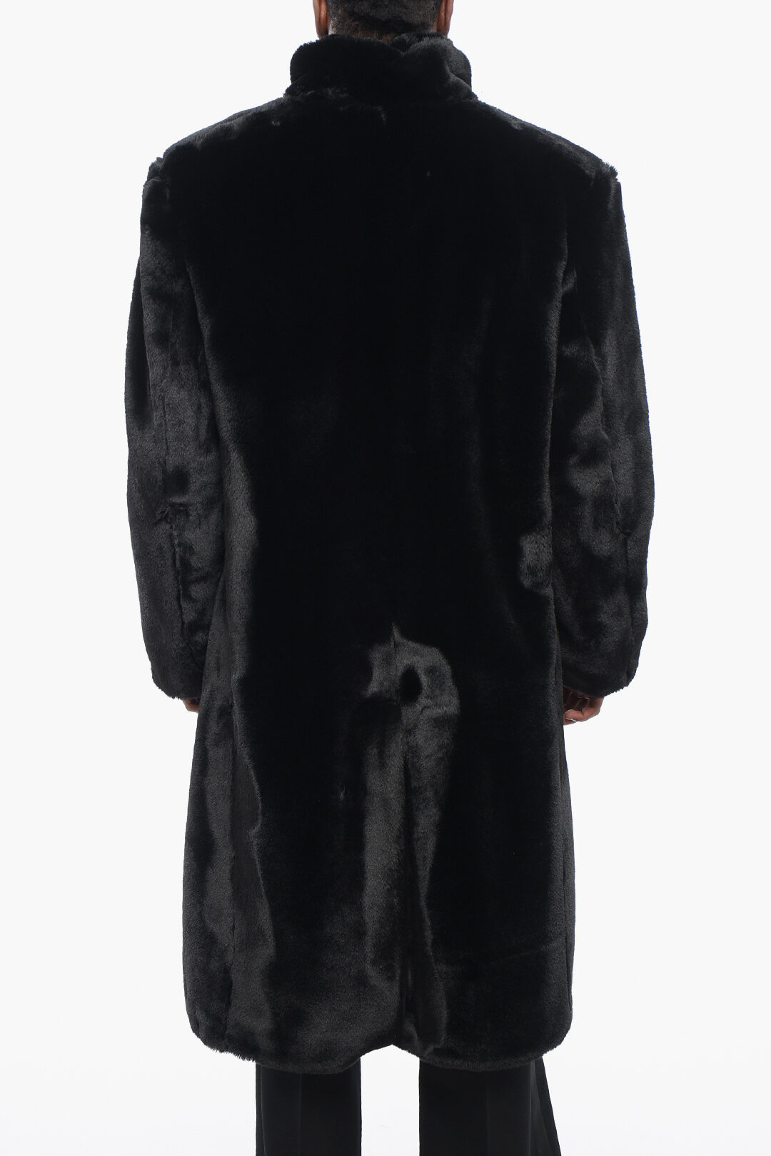 1989 Studio Single-breasted Eco-Fur Coat with Flush Pockets men ...