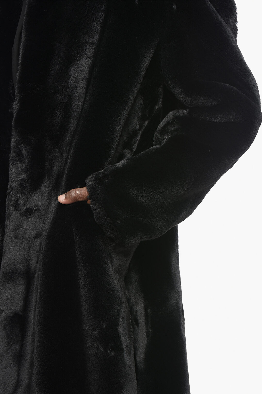 1989 Studio Single-breasted Eco-Fur Coat with Flush Pockets men ...
