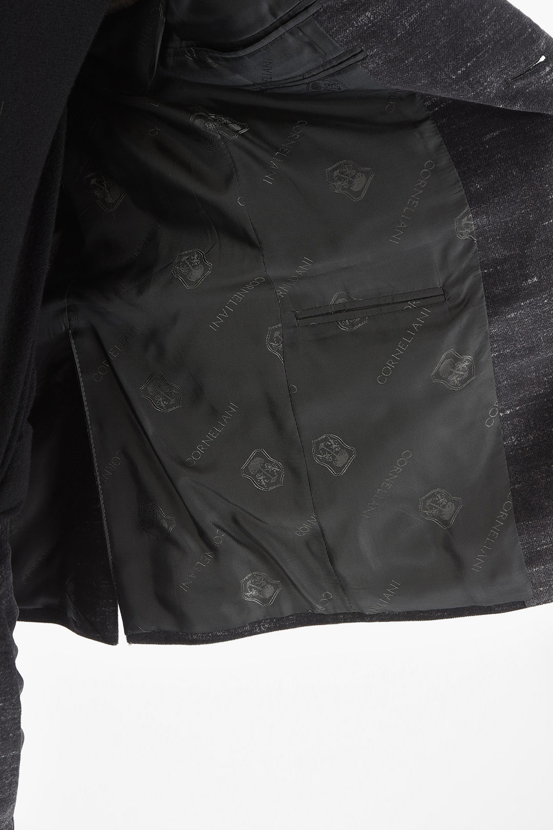 Corneliani Single Breasted Lined Melange Effect Velour Suit men ...