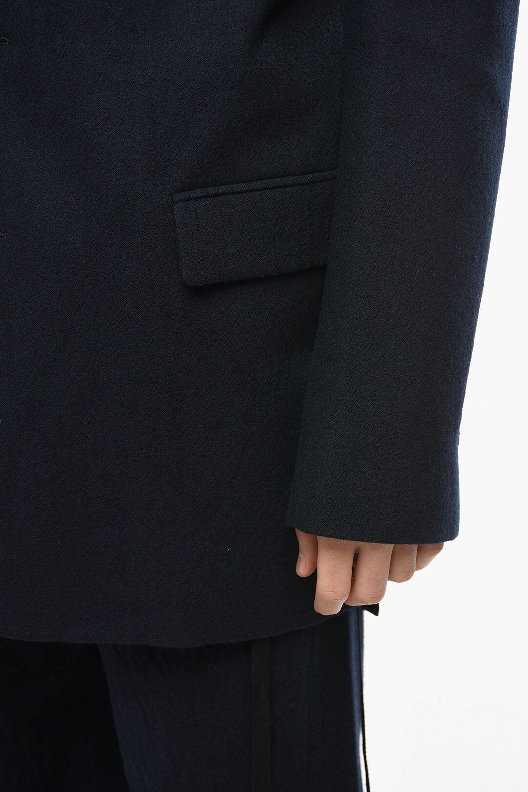 Ann Demeulemeester Single Breasted Wool Coat With Flap Pockets men ...