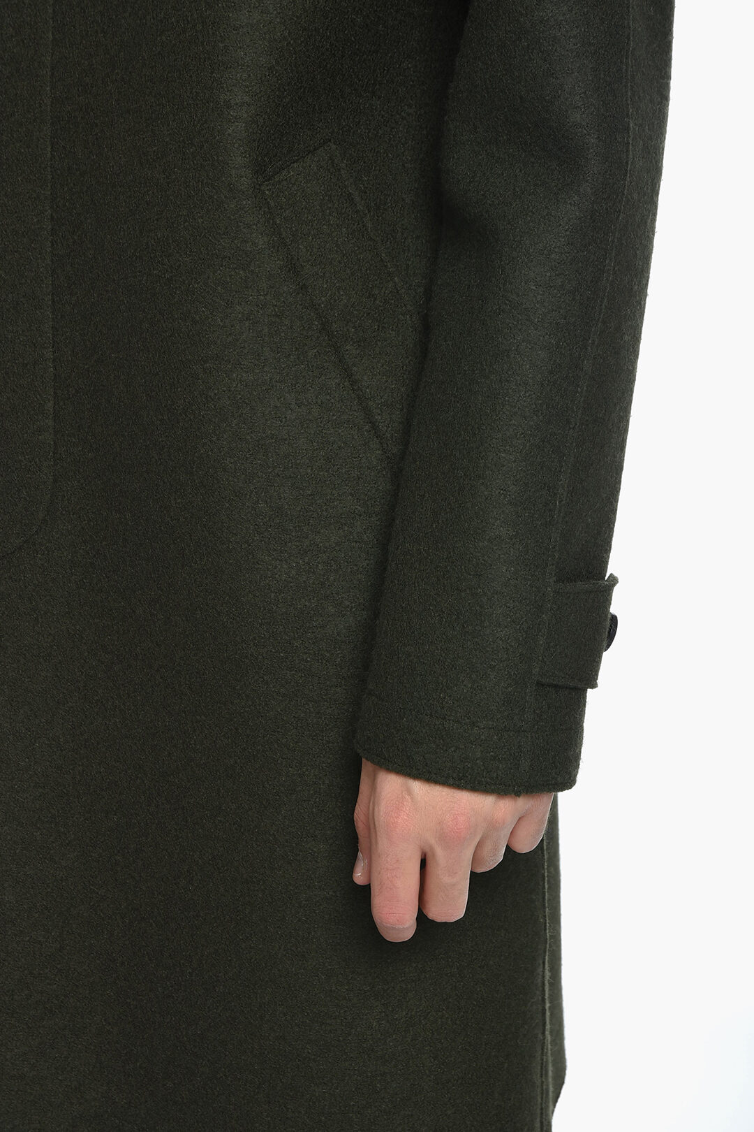 Harris Wharf Single Breasted Wool Coat With Hidden Buttons men ...