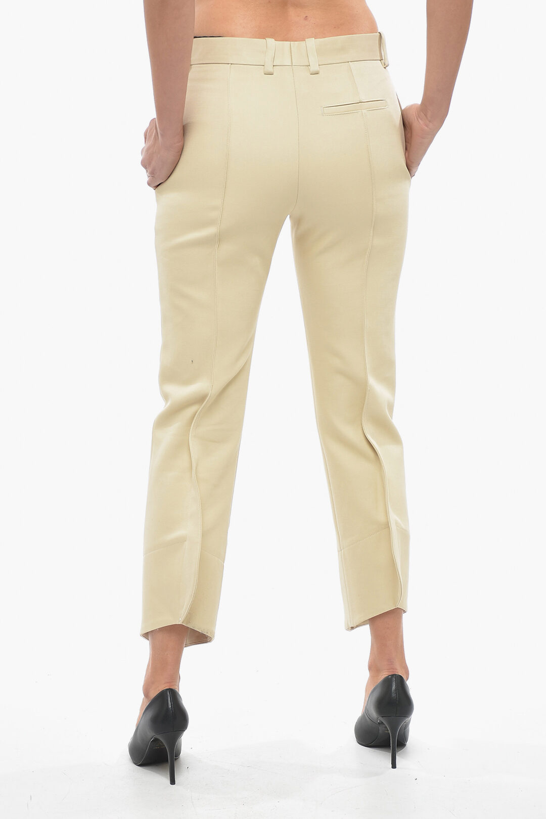 Bottega Veneta Single-Pleat Cotton Trousers with Curved Design women ...