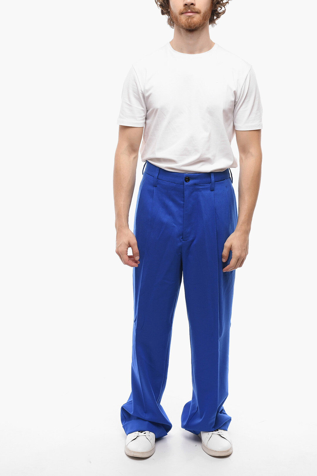 Marni Single-pleated Concealed Buttoning Regular Fit Pants men ...
