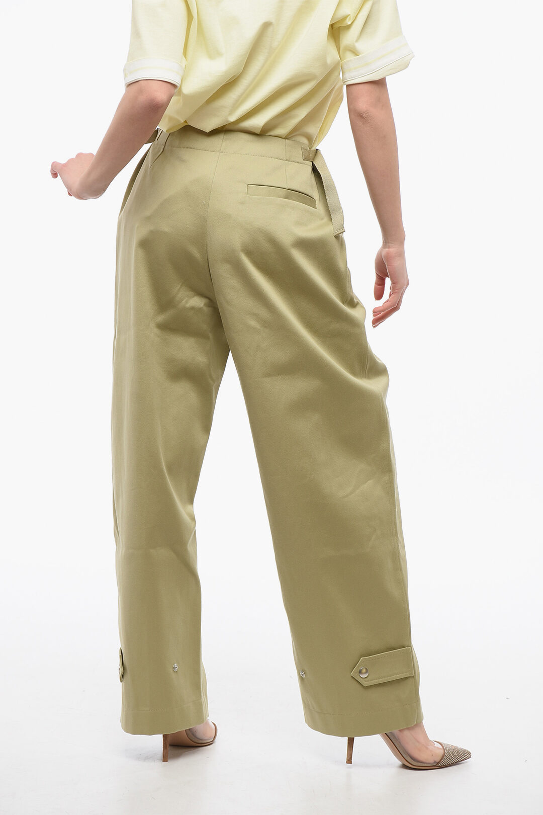 Burberry Single-pleated Cotton Pants with Ankle Straps women - Glamood ...