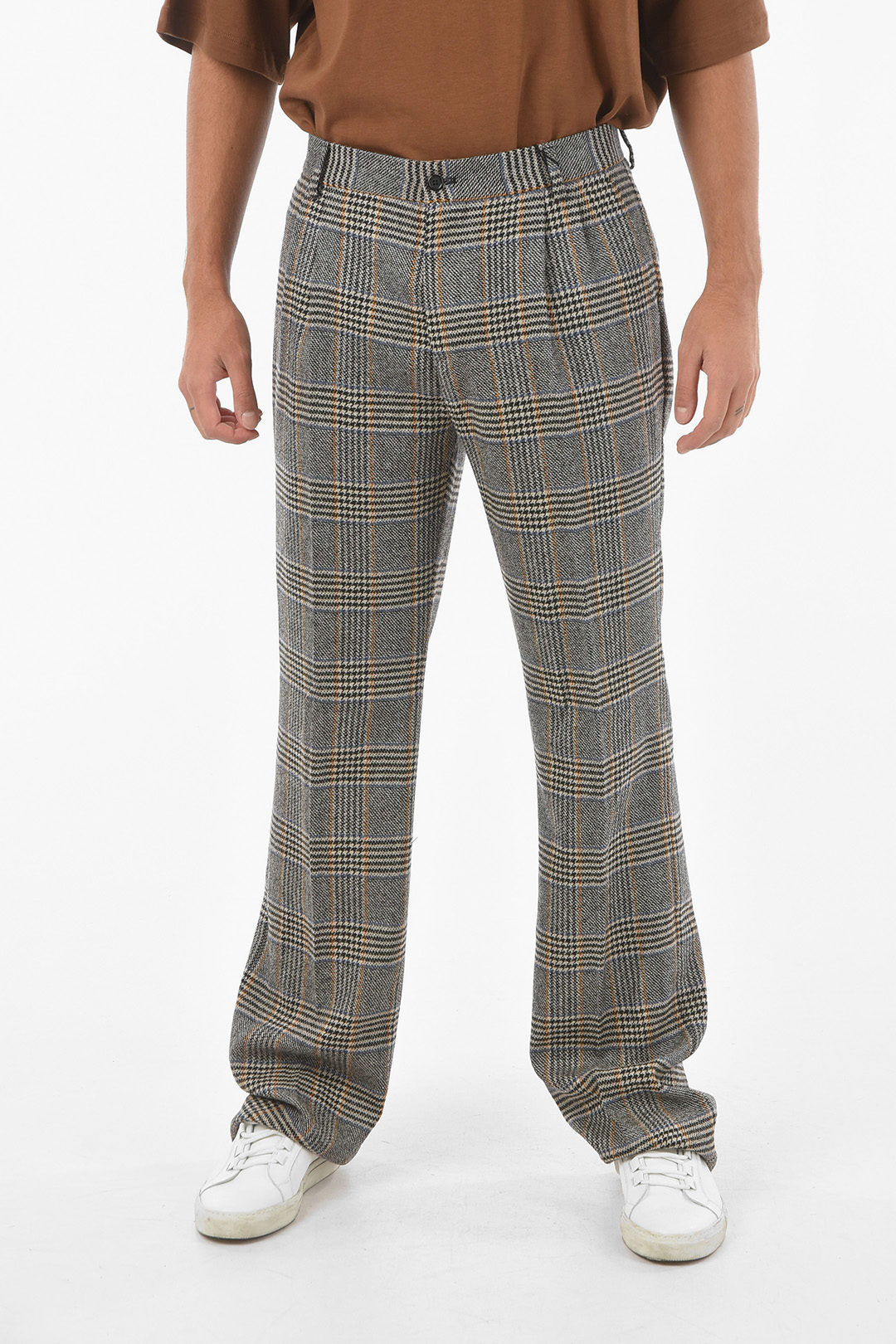 Dolce & Gabbana Single-pleated District Check Pants men - Glamood Outlet