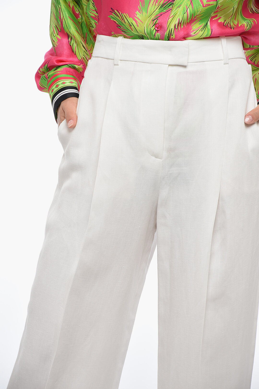 Fabiana Filippi Single-pleated Linen Blend Chinos Pants women - Glamood ...