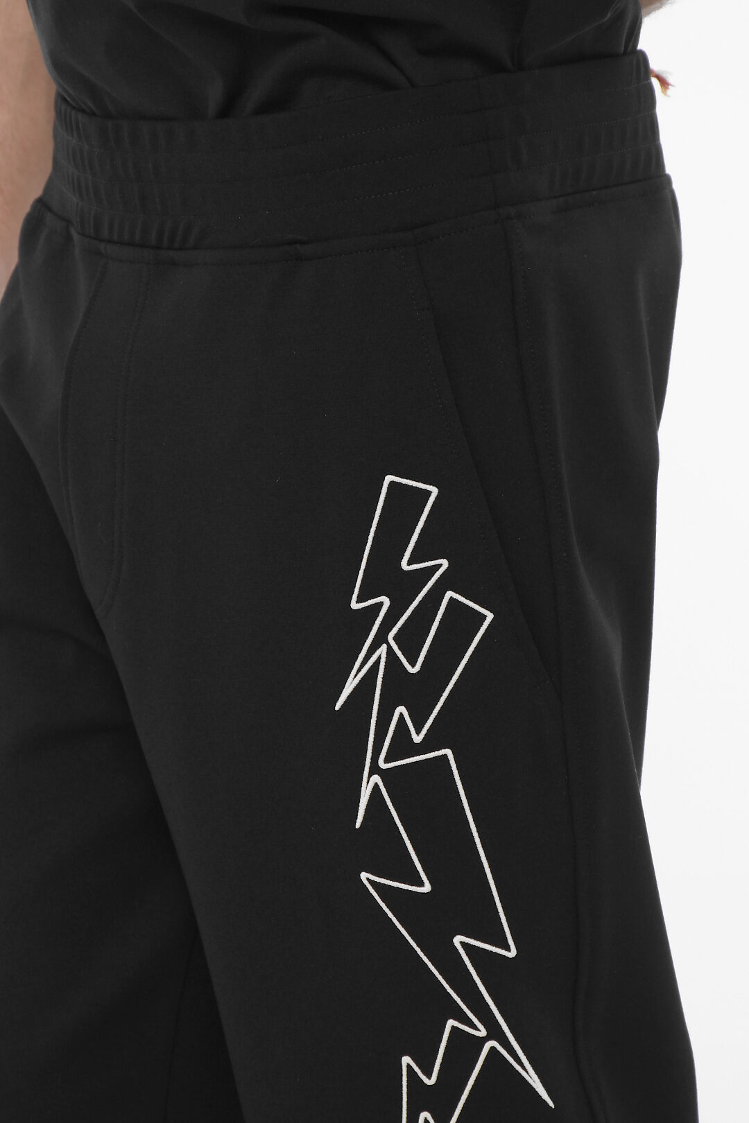 Neil Barrett Skinny Fit BOLTS Joggers with Contrasting Embroidery men ...
