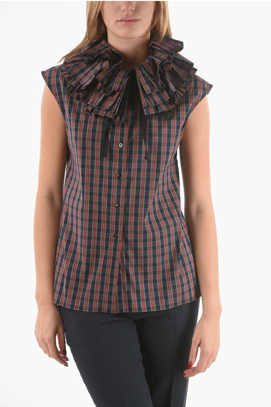 Philosophy di Lorenzo Serafini Sleeveless Tartan Top With Statement ...