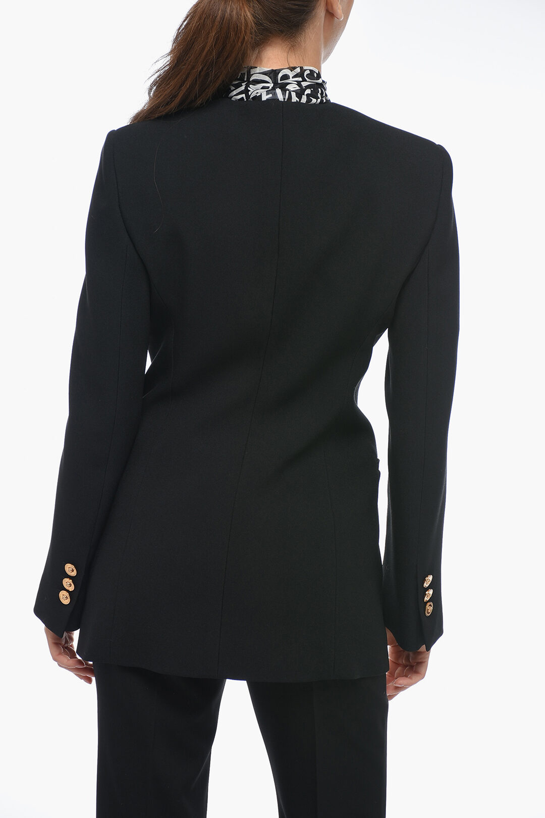 Versace Slim Fit Blazer with Jewel Buttons and Cut-out Detail women ...