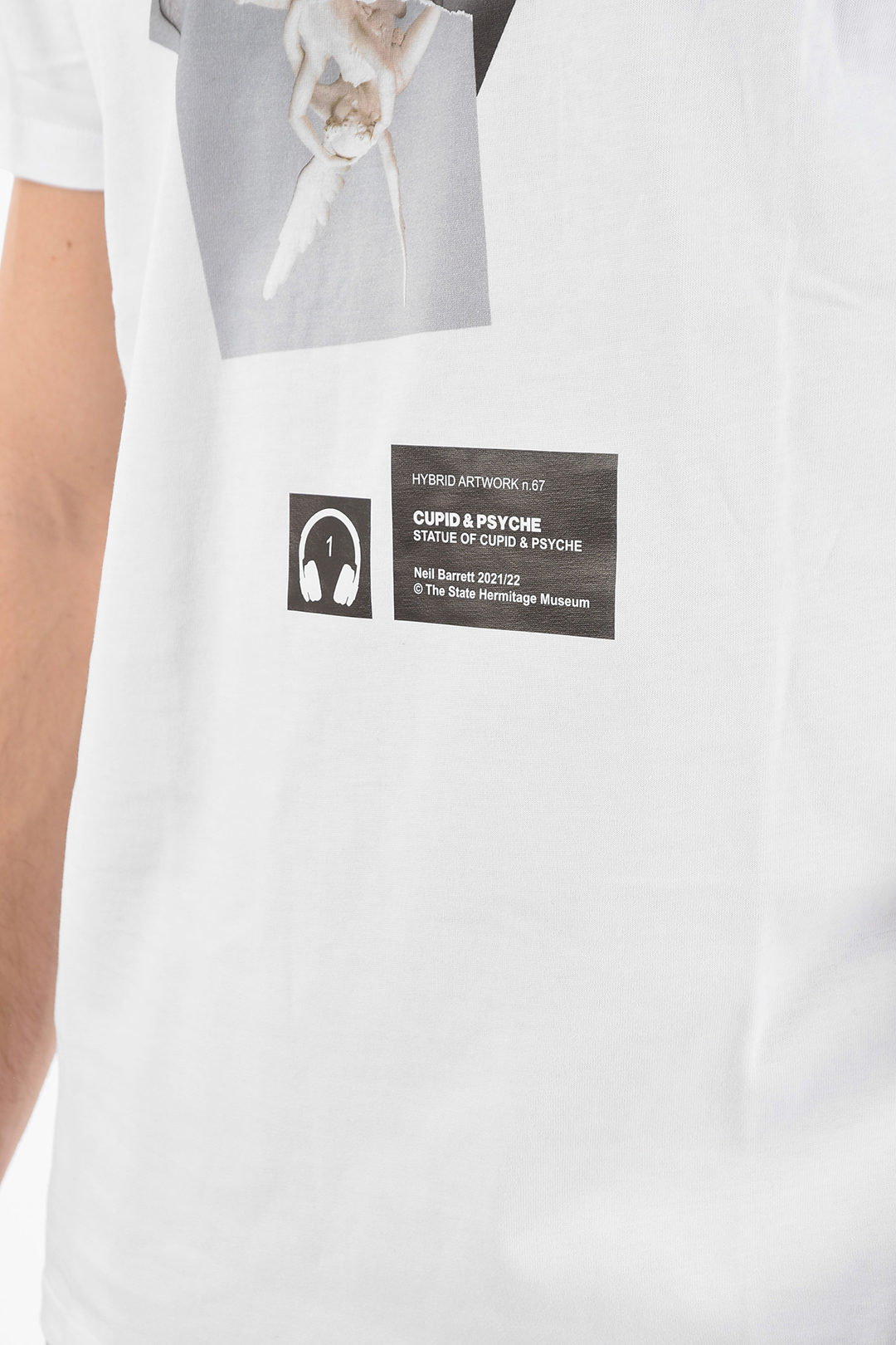 Neil Barrett Slim Fit HERMITAGE CUPID & PSYCHE Crew Neck T-Shirt men ...