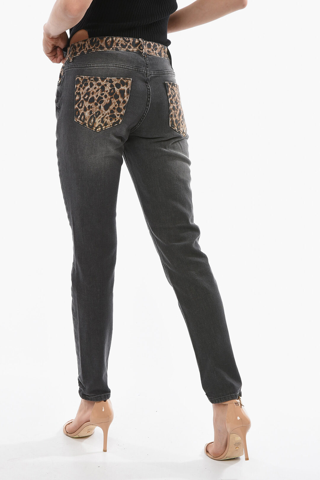 Versace Slim Fit Jeans With Animalier Print women - Glamood Outlet