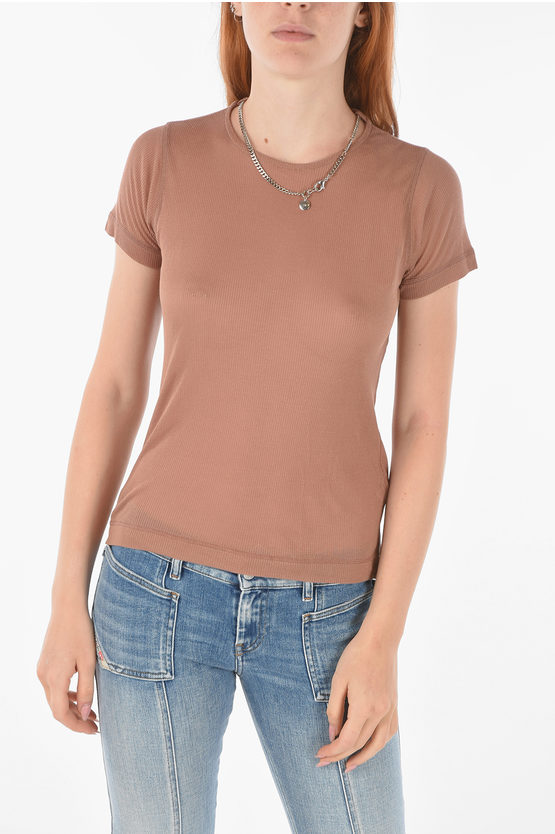 Diesel Slim Fit Ribbed T-CHAINE T-shirt with Chain 여성 - Glamood Outlet