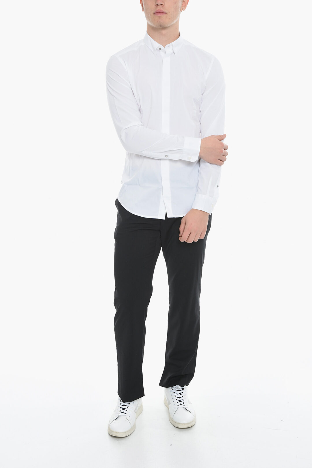 Diesel Slim Fit Shirt S-NAP with Hidden Placket and Italian Collar men ...