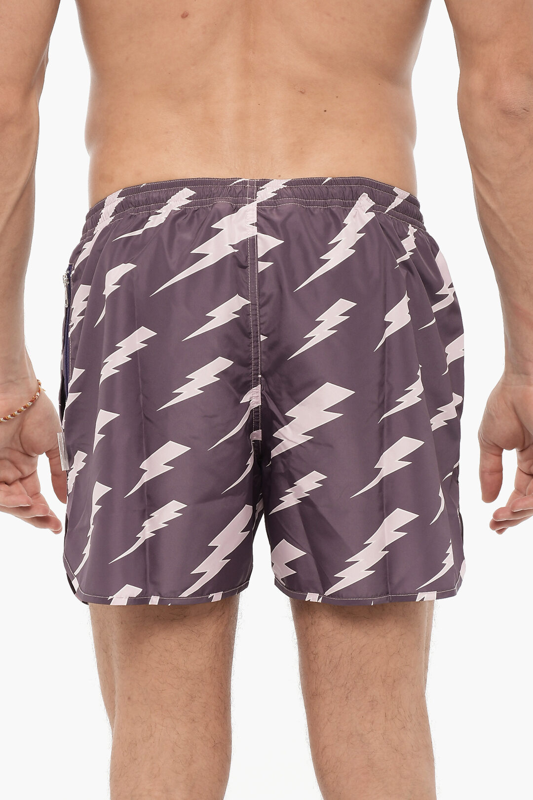 Neil Barrett Slim Fit Swim Shorts with All-Over Thunderbolts Print men ...