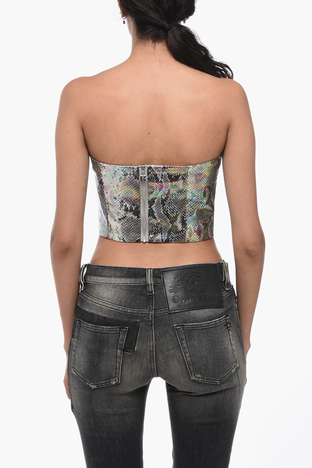 Rotate Snake Effect Strapless Crop Top women - Glamood Outlet