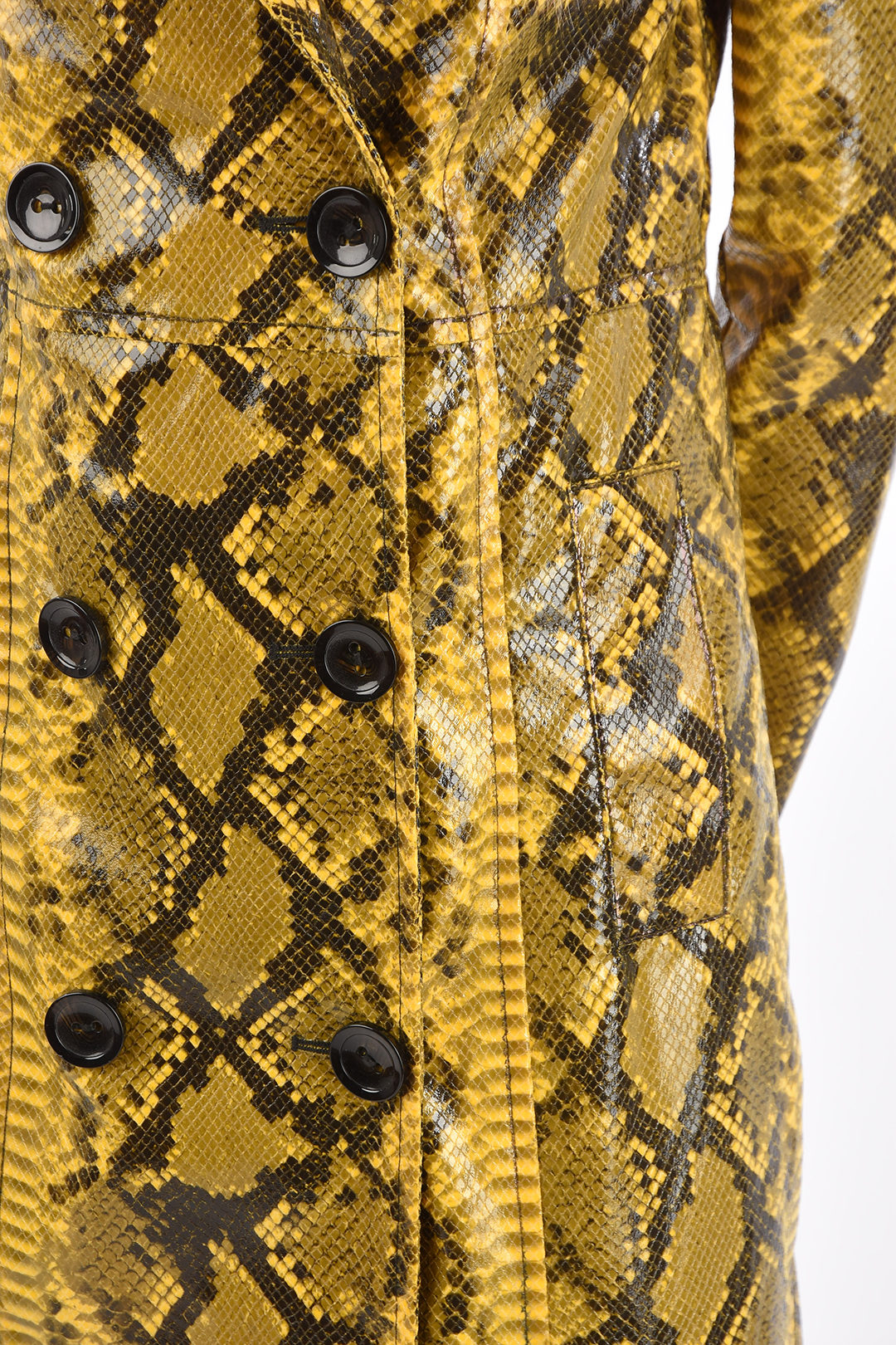 Stand Studio Snake-print ecoleather double breasted SASHA Chesterfield ...