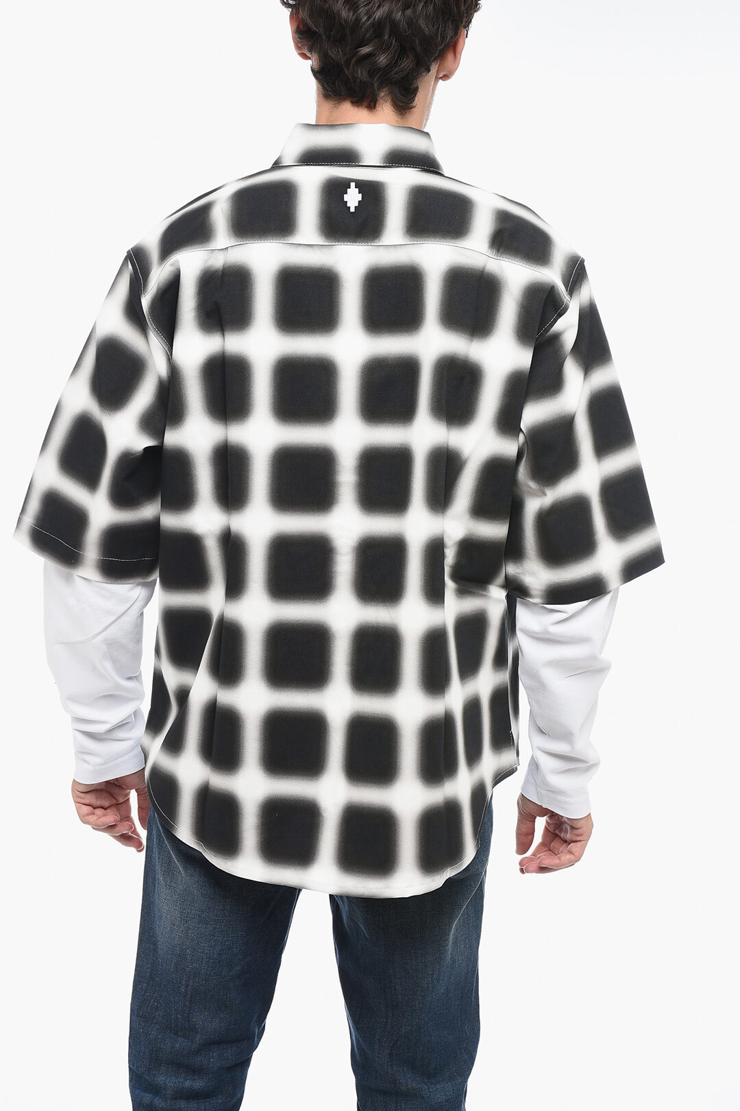 Marcelo Burlon Snap Buttoned BLURRED CHECK Cotton Shirt men - Glamood ...