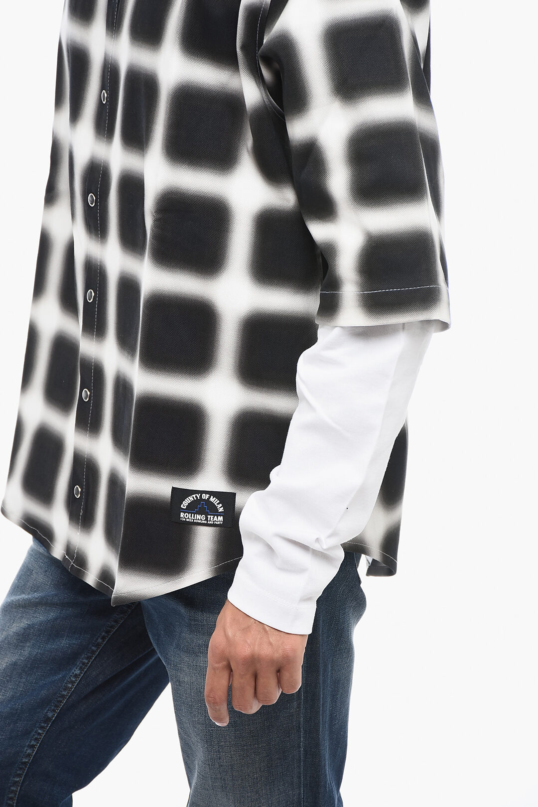 Marcelo Burlon Snap Buttoned BLURRED CHECK Cotton Shirt men - Glamood ...