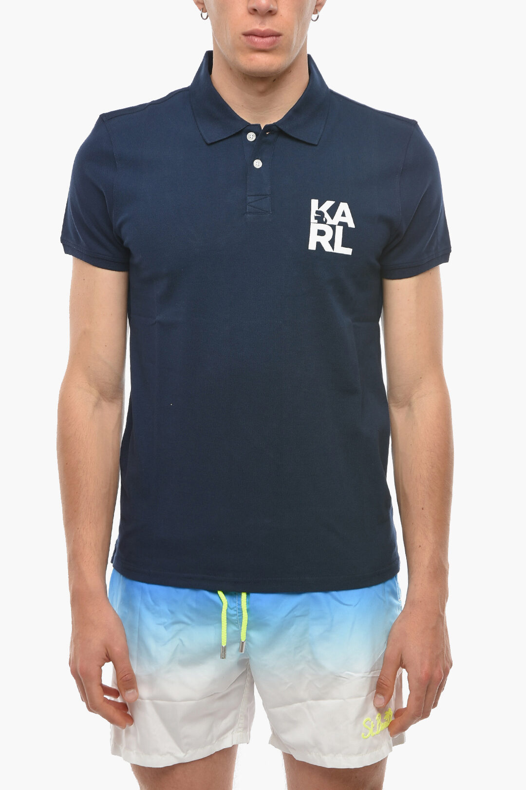 Karl Lagerfeld Solid Color 2 Buttons Polo Shirt with Printed Logo men ...