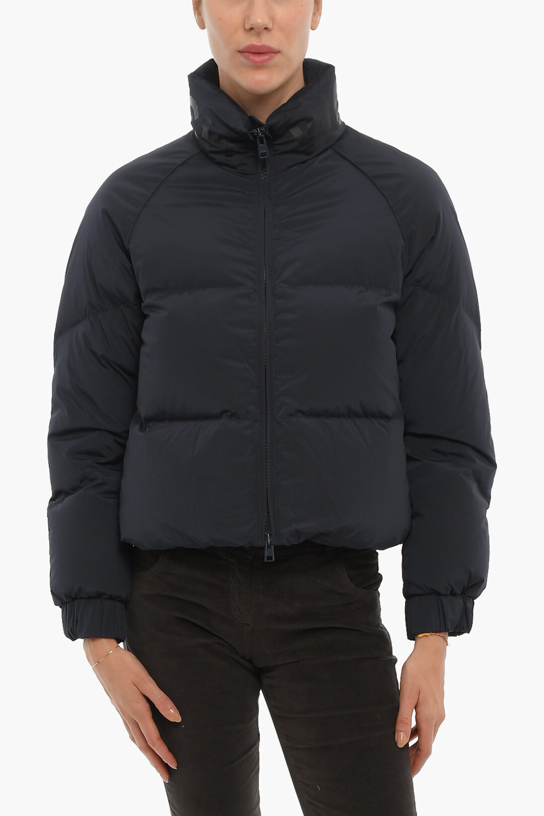 Woolrich Solid Color AURORA PUFFY Down Jacket with Printed Logo women ...