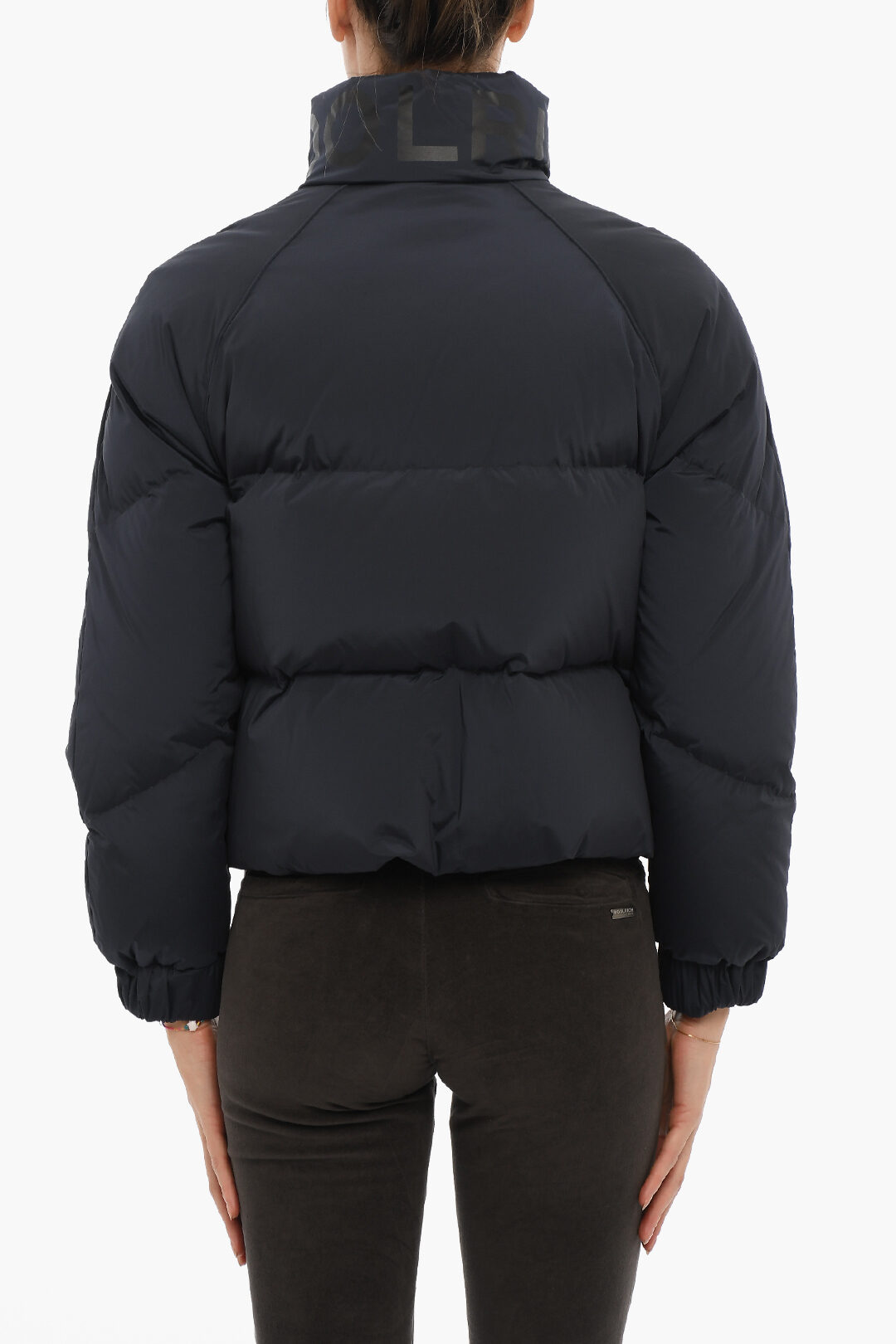 Woolrich Solid Color AURORA PUFFY Down Jacket with Printed Logo women ...