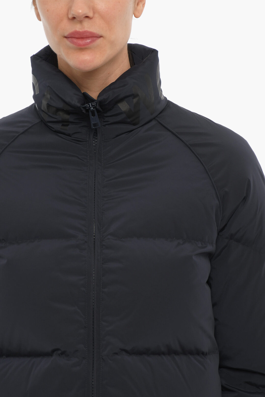 Woolrich Solid Color AURORA PUFFY Down Jacket with Printed Logo women ...