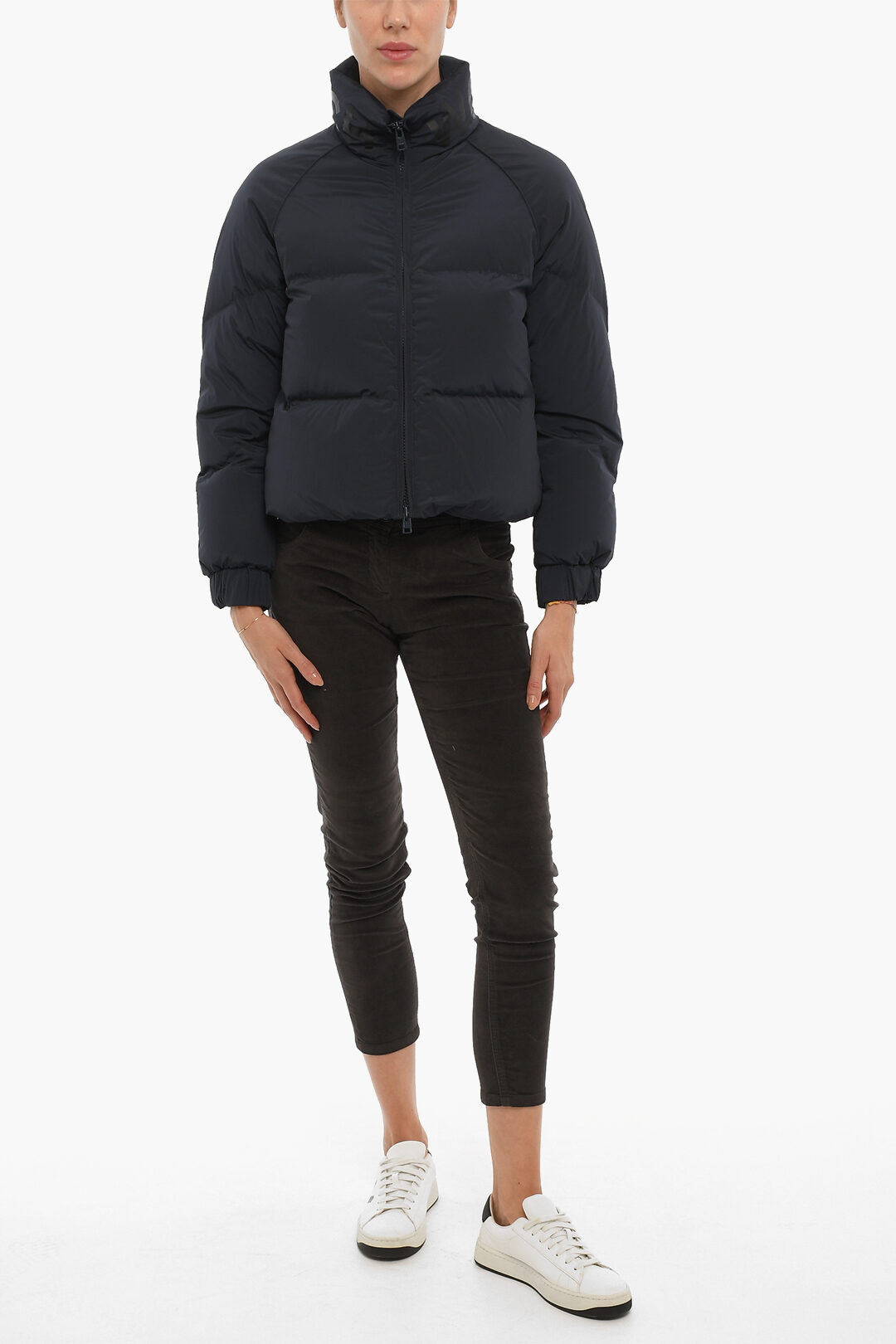 Woolrich Solid Color AURORA PUFFY Down Jacket with Printed Logo women ...