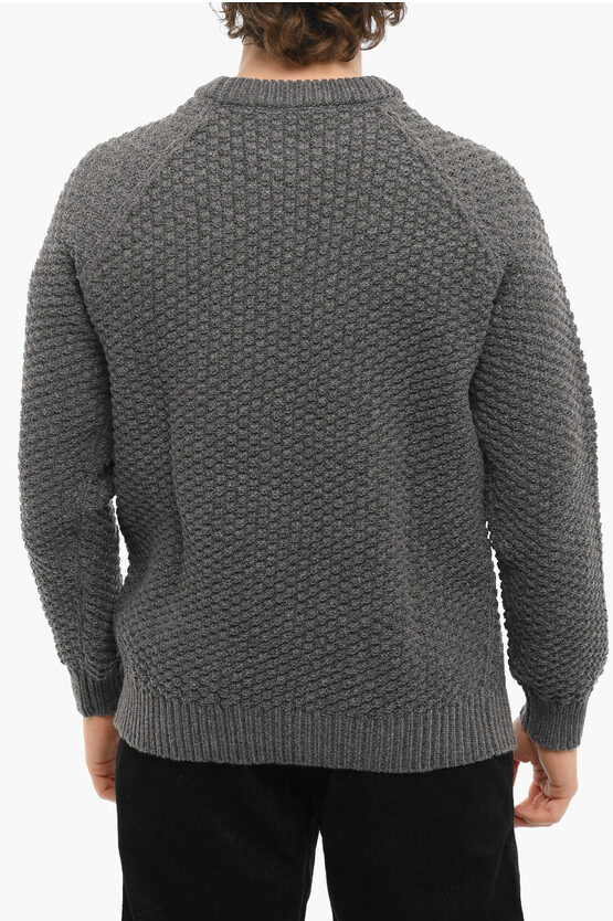 Woolrich Solid Color Crew-neck Sweater with Logo Patch men - Glamood Outlet