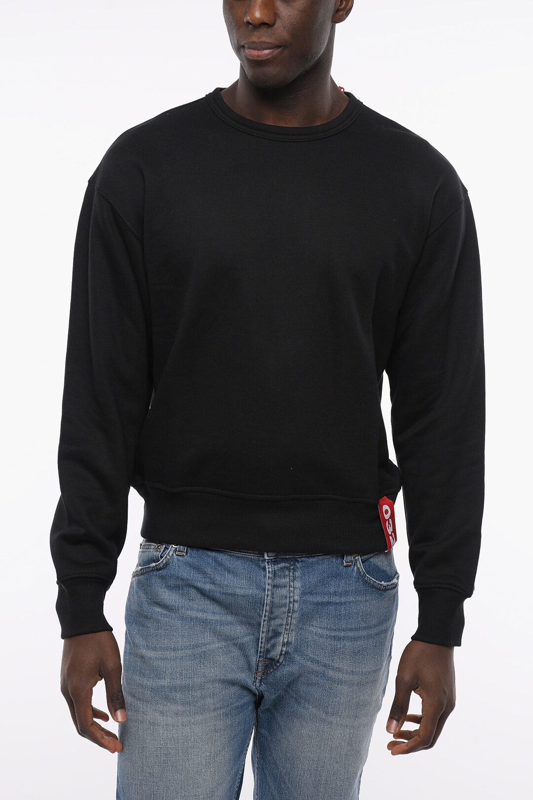 032c Solid Color Crew-neck Sweatshirt with Contrasting Logo men - Glamood Outlet