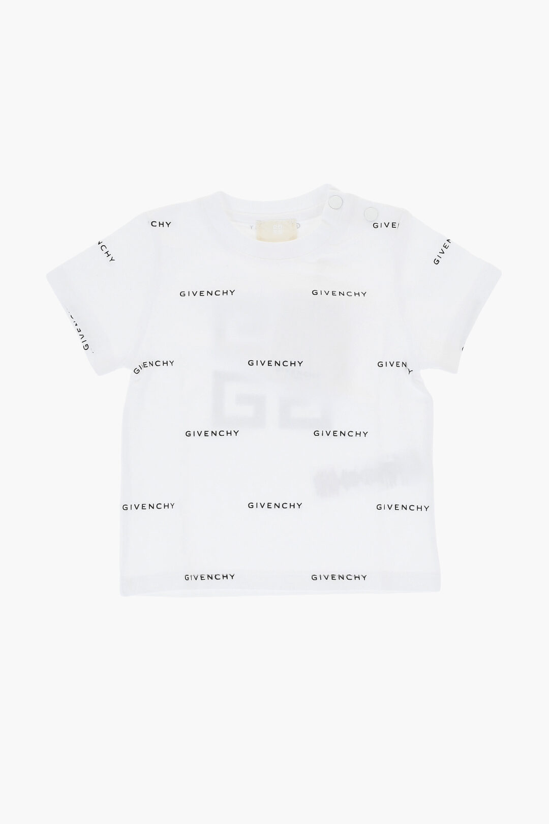 Givenchy KIDS Solid Color Crew-neck T-Shirt with All-Over Logo unisex ...