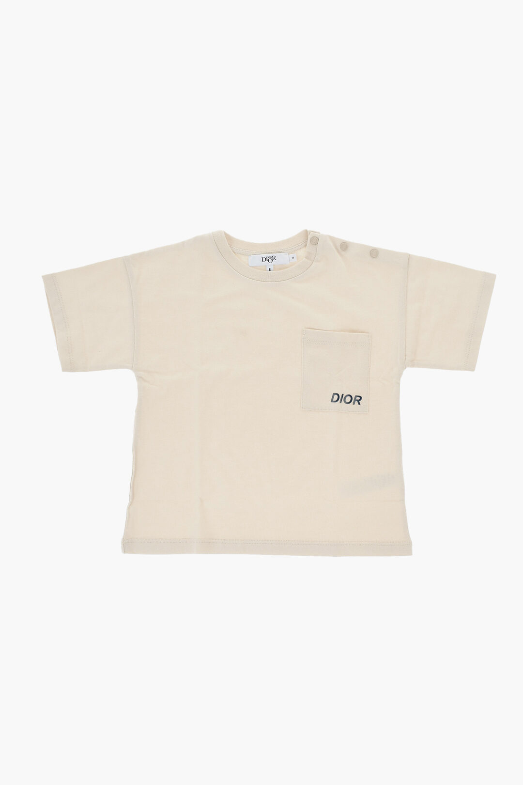 Dior Kids Solid Color Crew-neck T-Shirt with Breast Pocket unisex ...