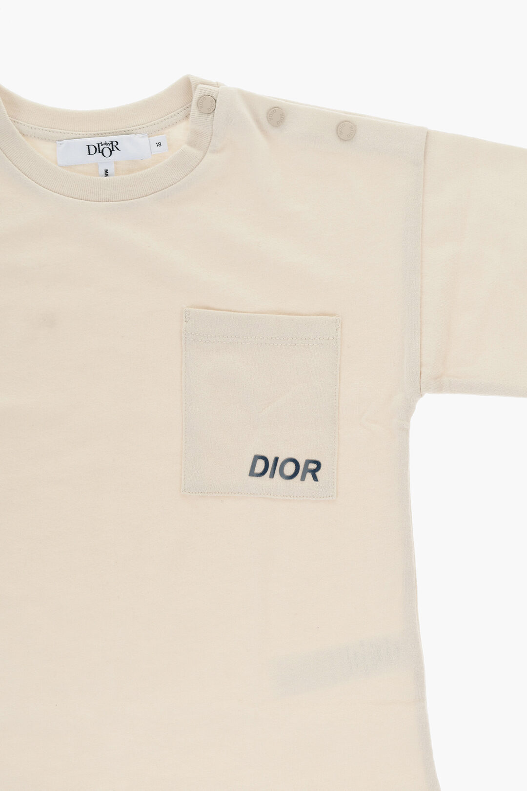 Dior Kids Solid Color Crew-neck T-Shirt with Breast Pocket unisex ...