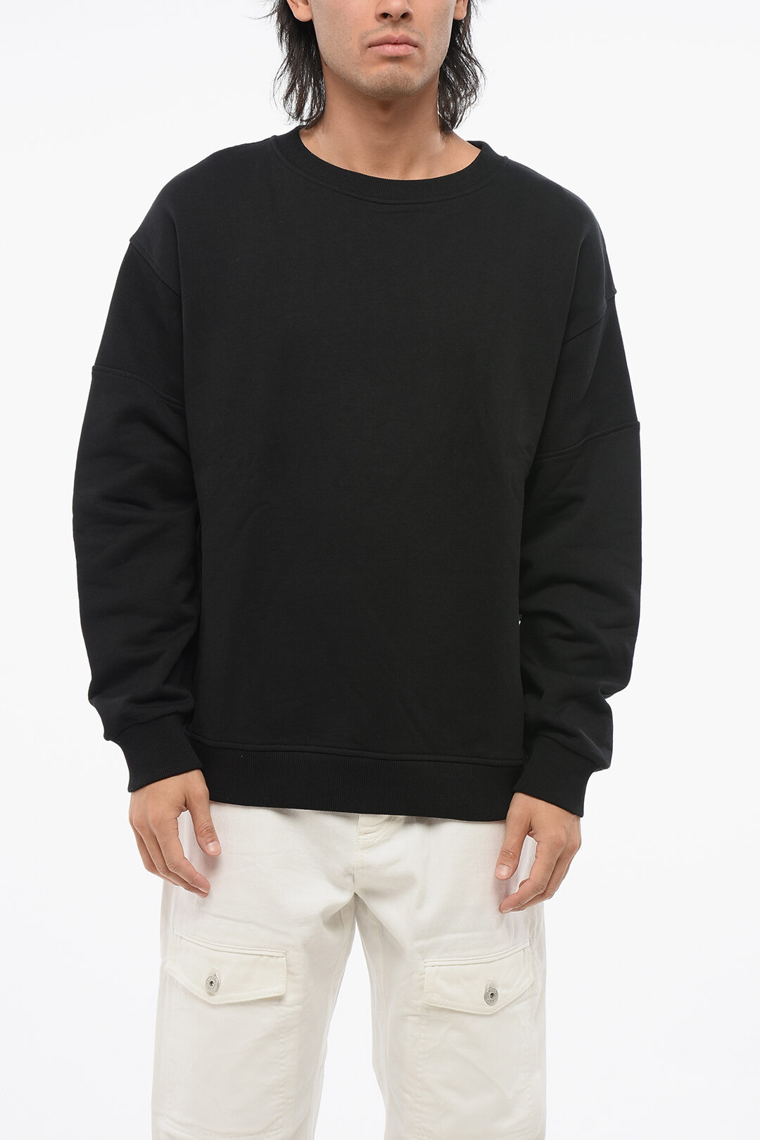 Balmain Solid Color Crew-neck T-Shirt with Contrasting Logo men - Glamood Outlet