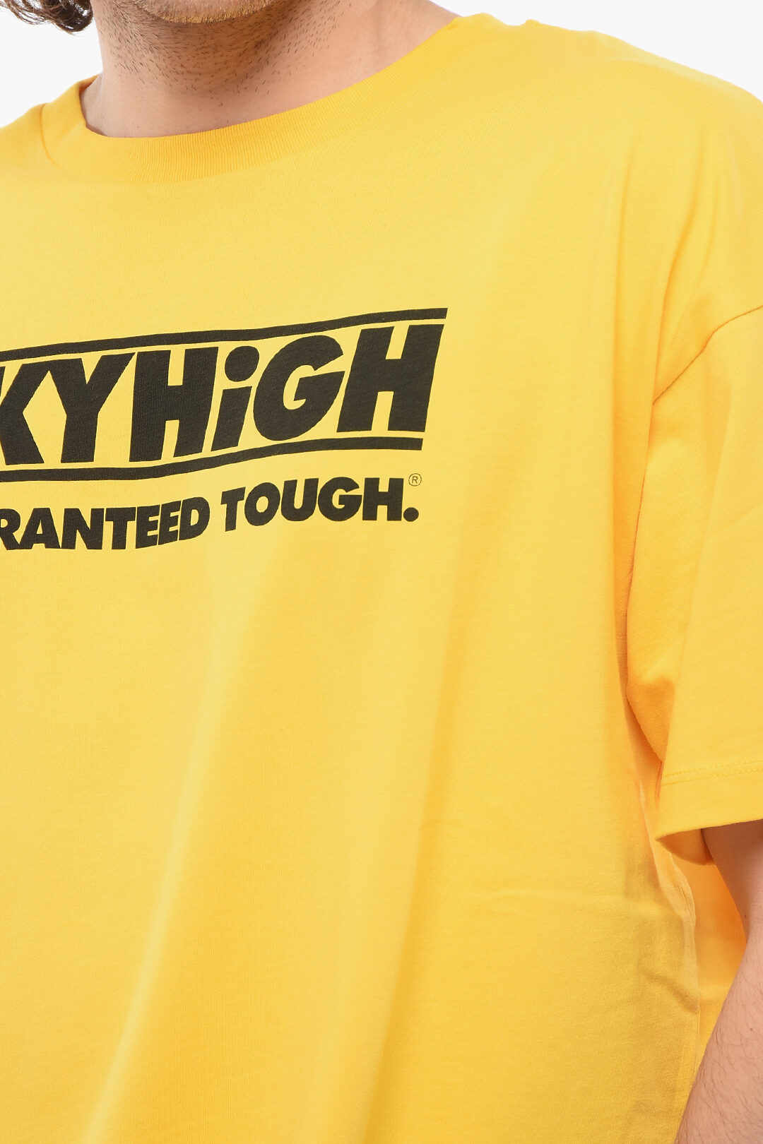 Sky High Farm Solid Color Crew-neck T-Shirt with Contrasting Print men ...