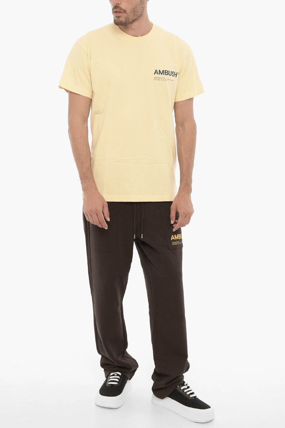 Ambush Solid Color Crew-neck T-Shirt with Printed Logo men - Glamood Outlet