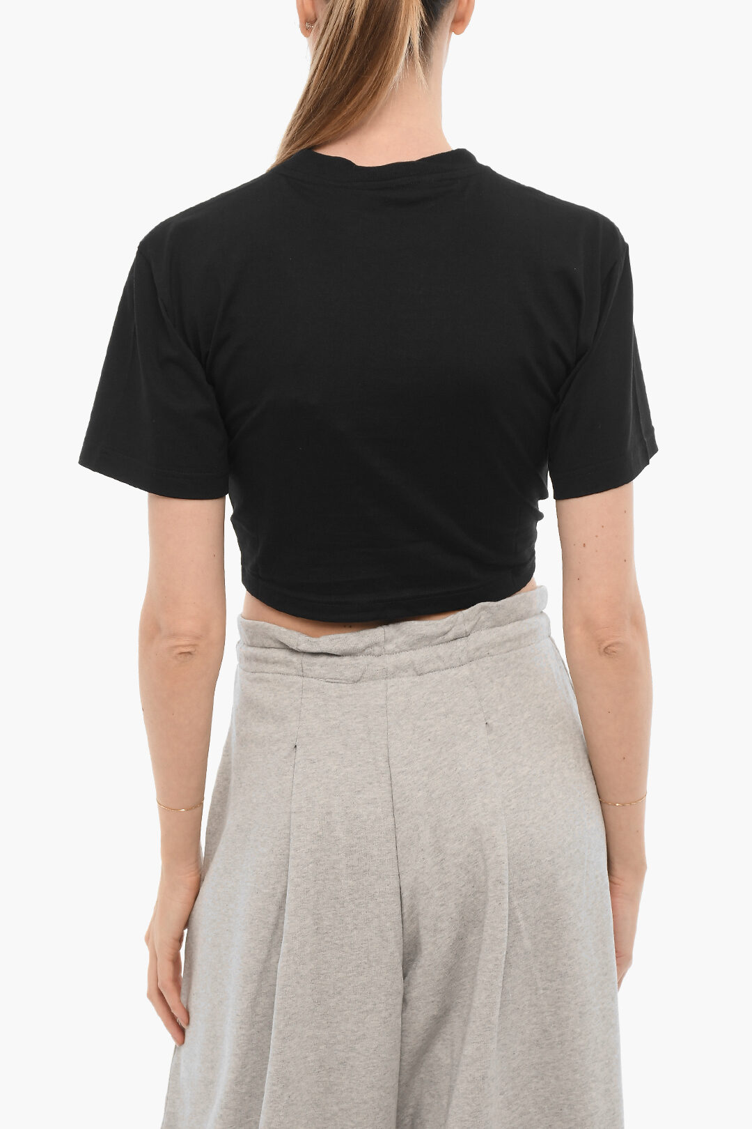 Palm Angels Solid Color Crop T-Shirt with Cut-Out Detail women ...
