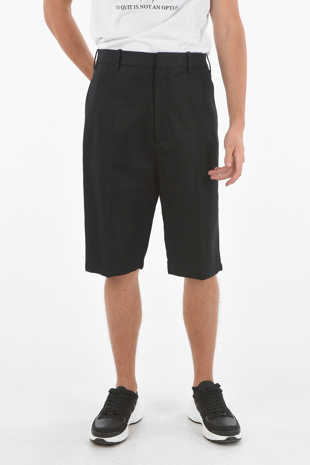 Neil Barrett Solid Color Double Fabric Shorts men - Glamood Outlet
