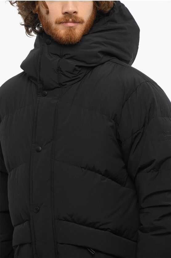 Woolrich Solid Color Down Jacket with Hood men - Glamood Outlet
