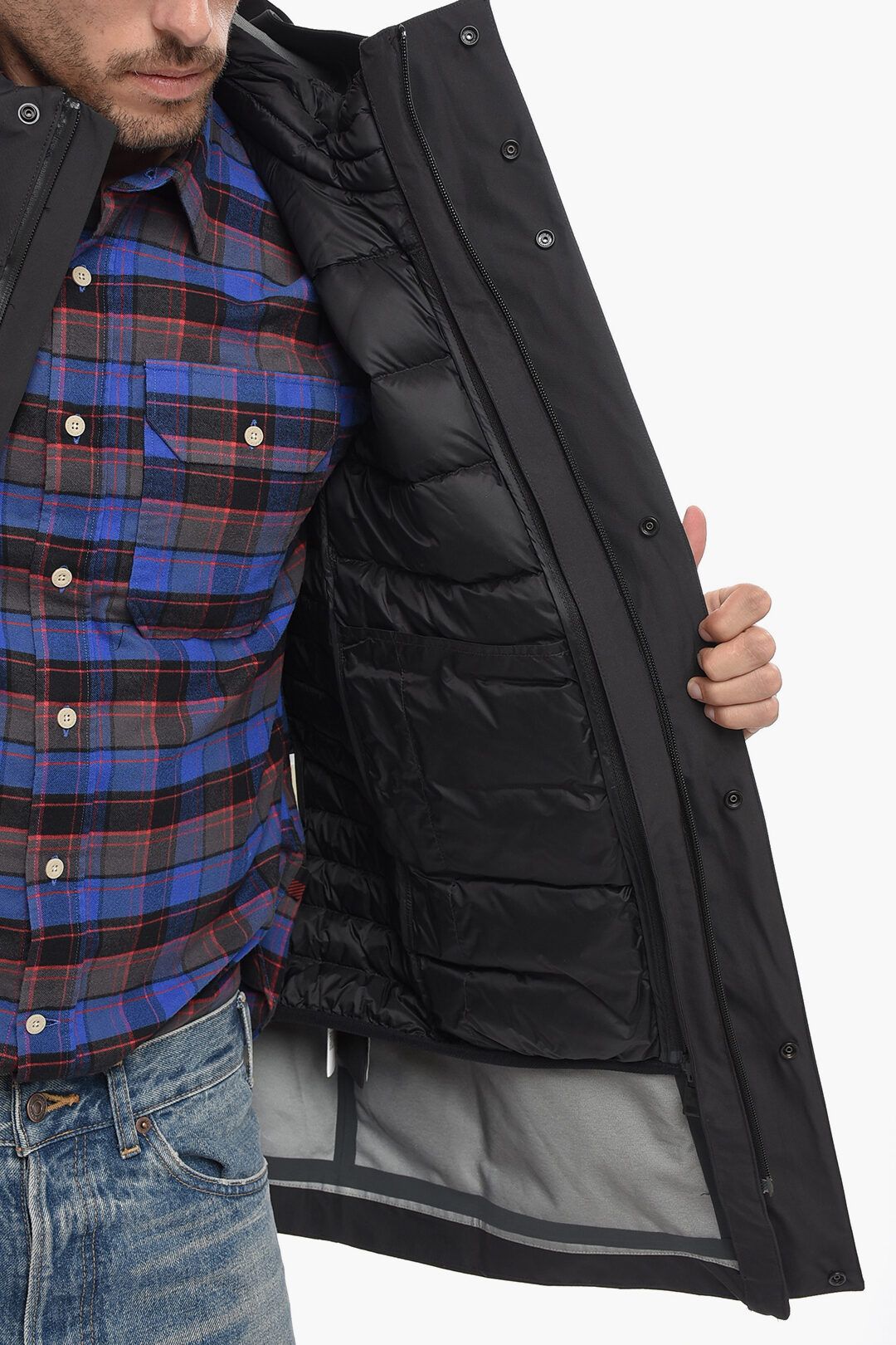 Woolrich Solid Color Down Jacket with Removable Inner men - Glamood Outlet