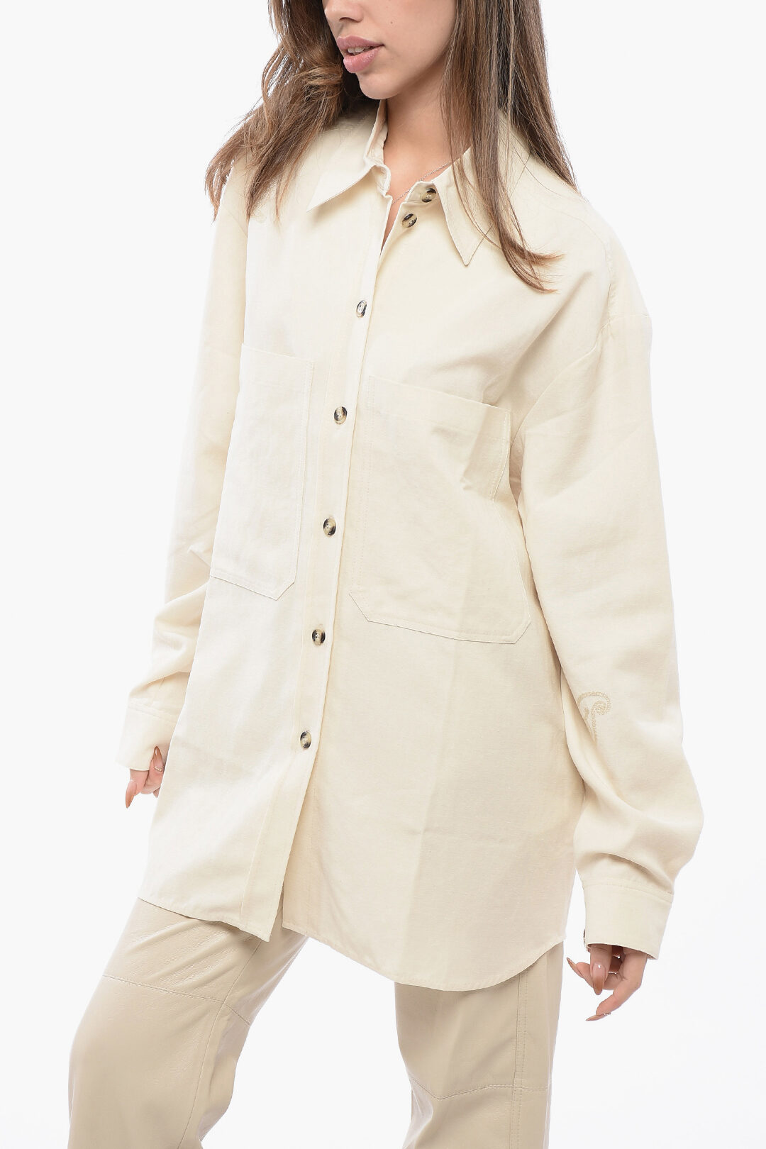 Nanushka Solid Color FABIAN Overshirt with Double Breast Pocket women ...