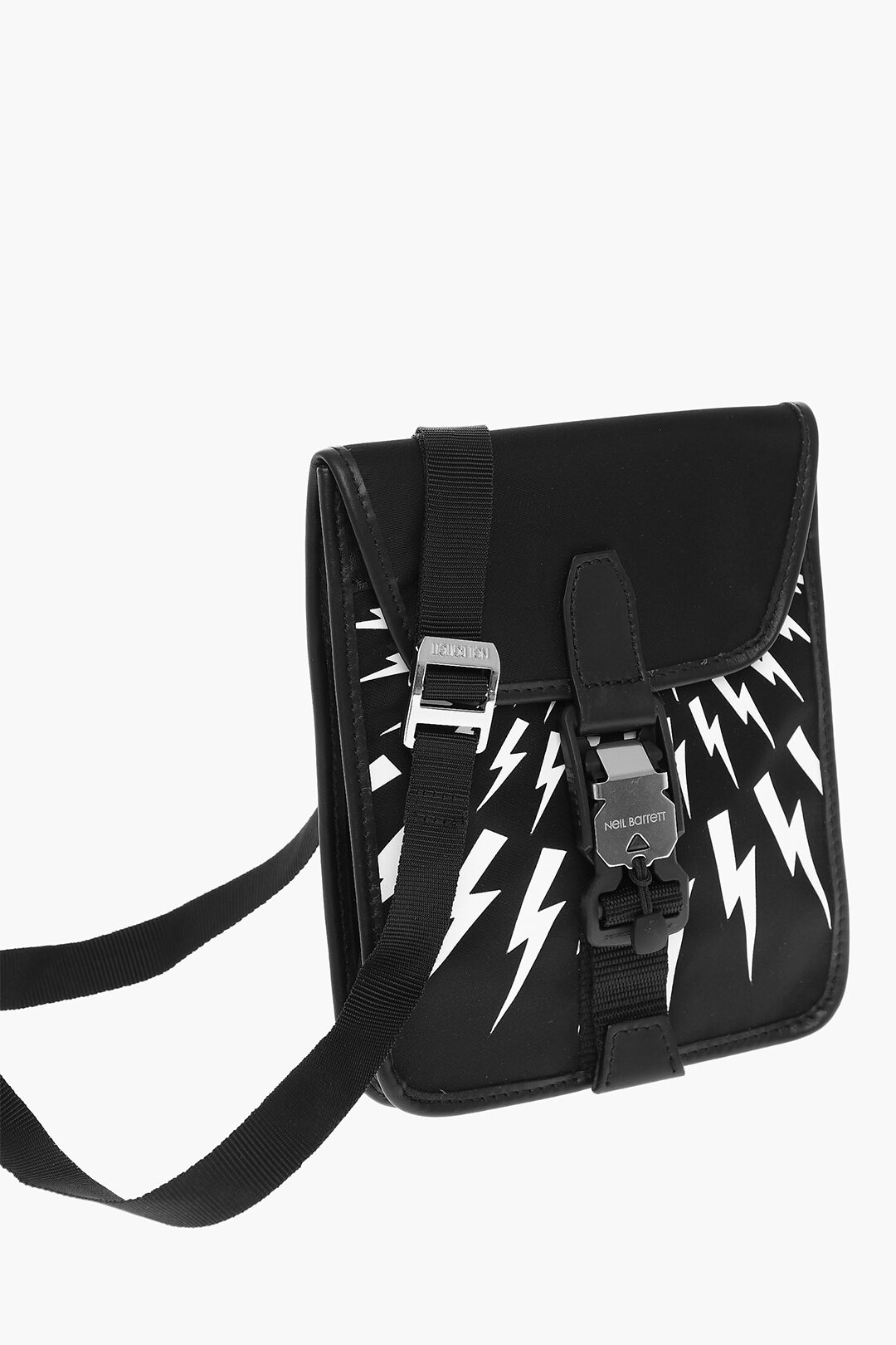 Neil Barrett Solid Color FAIR-ISLE THUNDERBOLT Crossbody Bag with ...